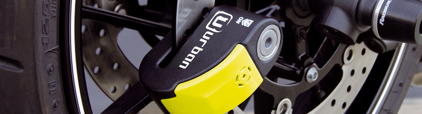 Motorcycle Disc Locks - With Alarm, Roll Up | MOTORCYCLEiD